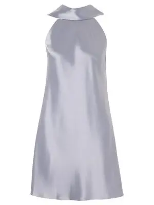 Galvan Halterneck Mini Dress - Gray