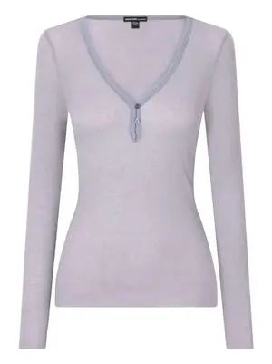 JAMES PERSE Ribbed Cotton And Cashmere-blend T-shirt - Gray