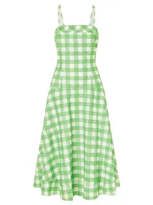 Rosie Assoulin Rosie Assoulin Checked Cotton Midi Dress No