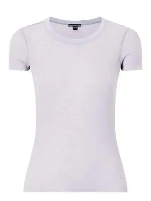 JAMES PERSE Ribbed Cotton And Cashmere-blend T-shirt - White
