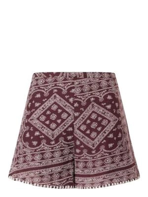Veronica Beard Printed Cotton-blend Voile Shorts - Red