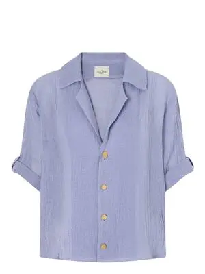 Le Kasha Cropped Shirt - Blue