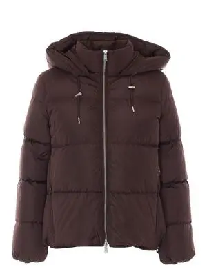 Add Hooded Quilted Down Jacket - Black