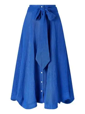 Lisa Marie Fernandez Linen-blend Midi Skirt - No
