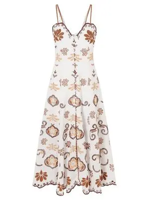 Charo Ruiz Ibiza Broderie Anglaise Cotton-blend Midi Dress - No