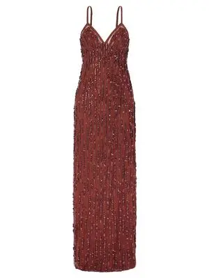 Jenny Packham Mesh Gown - Red