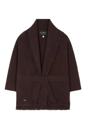 Alanui Fringe-trim Belted Cardigan - Coffee