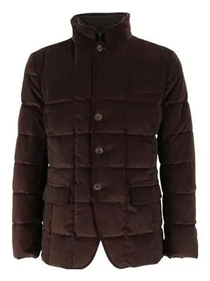 FAY Quilted Corduroy Jacket - Brown