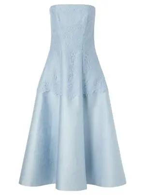 EMILIA WICKSTEAD Embossed Cloque Lace-trimmed Midi Dress - No
