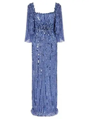 Jenny Packham Sequin-embellished Tulle Gown - Blue