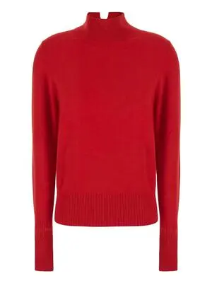 Pinko High-neck Logo-patch Sweater - Red