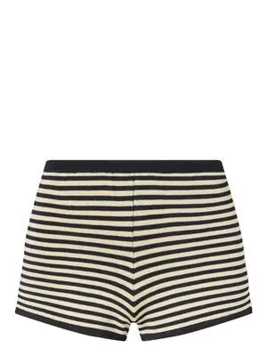 Calle Del Mar Striped Stretch-knit Shorts - Black