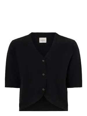 LE KASHA Le Kasha V-Neck Cropped Knit Cardigan