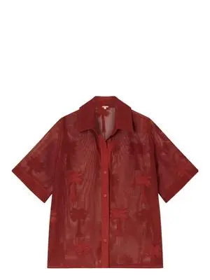 Johanna Ortiz Cotton-blend Mesh Shirt - Red