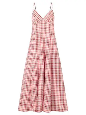 Rosie Assoulin Checked Jersey Maxi Dress - Pink