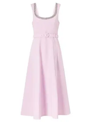 Rebecca Vallance Yolanda Crystal-embellished Belted Midi Dress - No
