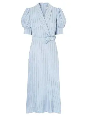 Rebecca Vallance Puff-sleeve Belted Midi Dress - No