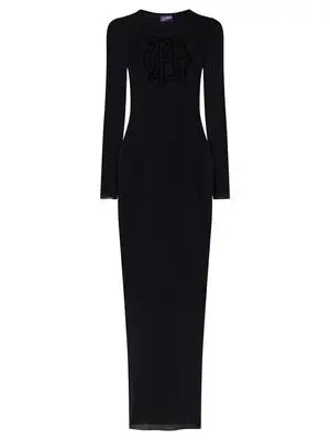 JEAN PAUL GAULTIER Logo Embellished Mesh Maxi Dress - No