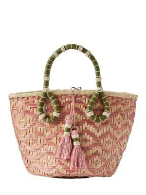 JOHANNA ORTIZ Raffia Mini Bucket Bag