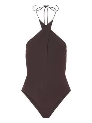 Alex Perry Halterneck Backless Stretch-mesh Bodysuit - No