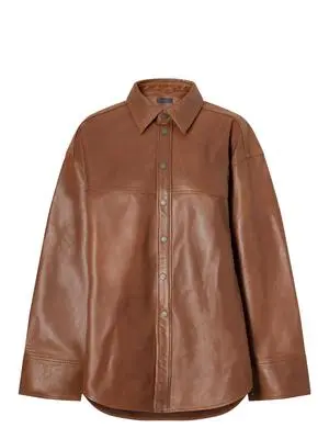 HAIKURE Victoria Leather Shirt - Brown