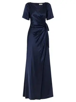 Saloni Silk-satin Gown - Black