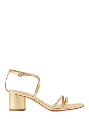 AEYDĒ Metallic Leather Sandals
