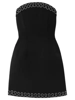REBECCA VALLANCE Rebecca Vallance Strapless Crystal-Embellished Crepe Mini Dress