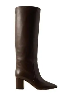 Paris Texas Solid Color Leather Knee Boots - No
