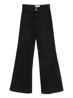 THE SEAFARER Patch-pocket Wide-leg Jeans - Black