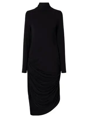 Proenza Schouler Jersey Turtleneck Midi Dress - Black