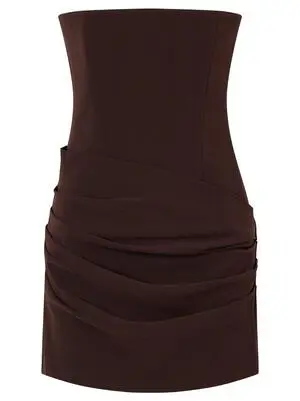 Alex Perry Strapless Draped Crepe Mini Dress - No