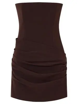 Alex Perry Strapless Draped Crepe Mini Dress - No