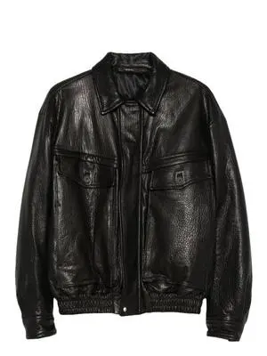 SALVATORE SANTORO Grainy Leather Jacket - Black