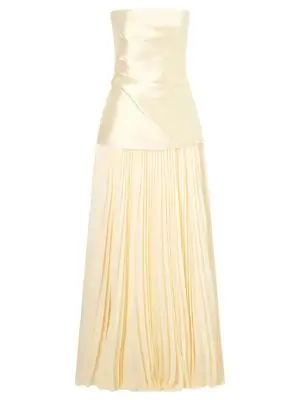 Solace Strapless Twill And Chiffon Gown - No