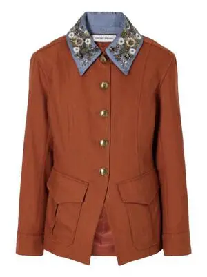 Veronica Beard Sequin And Bead-embellished Twill Jacket - Brown