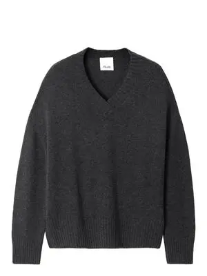 ALLUDE Allude Cashmere V-Neck Sweater Black