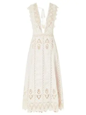 Johanna Ortiz Grace In The Open Fields Crochet Maxi Dress - No