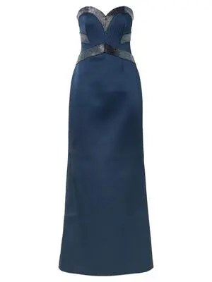 Rebecca Vallance Strapless Bead-embellished Satin Gown - No