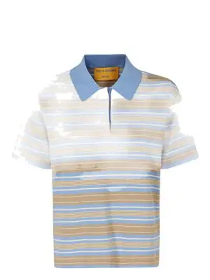 Guest In Residence Striped Short-sleeve Polo Top - No