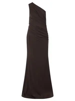 Alex Perry One-shoulder Gathered Jersey Gown - No