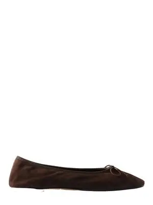 AeydĒ Tiby Bow-detailed Suede Ballet Flats - No
