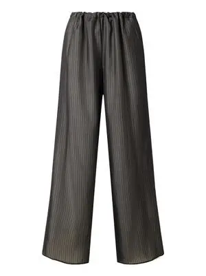 KALLMEYER Cairo Striped Silk And Cotton-poplin Wide-leg Pants - Black