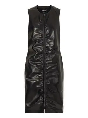 TOM FORD Leather Midi Dress - Black