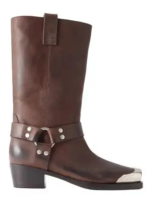 Paris Texas Embellished Leather Boots - Red