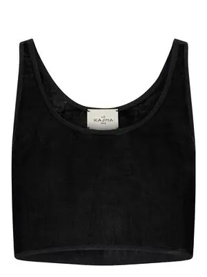 LE KASHA Le Kasha Tahta Cropped Linen Top