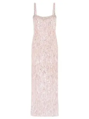 Jenny Packham Crystal-embellished Sequined Tulle Gown - Pink