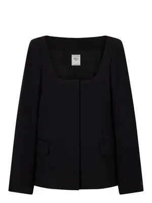 Calvin Klein Squareneck Cropped Blazer - Black