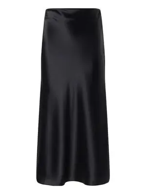 Galvan Valetta Satin Midi Skirt - Black