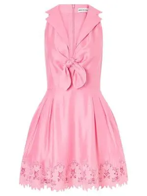 Rebecca Vallance Anglaise-trimmed Poplin Mini Dress - Pink